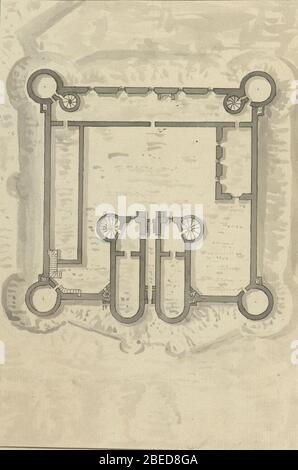 Harlech Castle Plan 02375 Stock Photo - Alamy