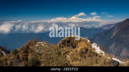 Kanchenjunga mountain range from Lungthung view point, Zuluk, Copy ...