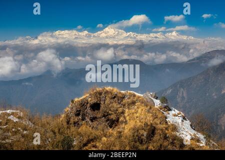 Kanchenjunga mountain range from Lungthung view point, Zuluk, Copy ...