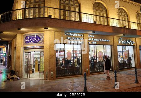 Haj Khalifeh Ali Rahbar, famous sweet shop in Yazd, Iran, Persia,Middle ...