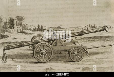 Roman Empire. Siege engine. Battering ram. Engraving. Iconographic ...
