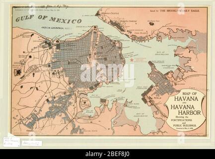 Havana Cuba Map 1898 Stock Photo - Alamy