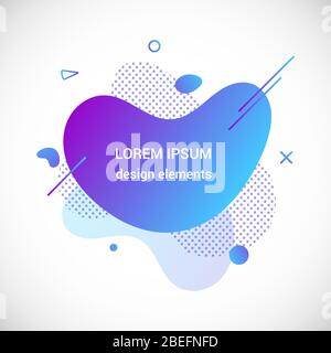 3 Modern liquid abstract element graphic gradient flat style design ...