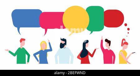 People chatting with chat bubbles no legs Stock Vector Image & Art - Alamy