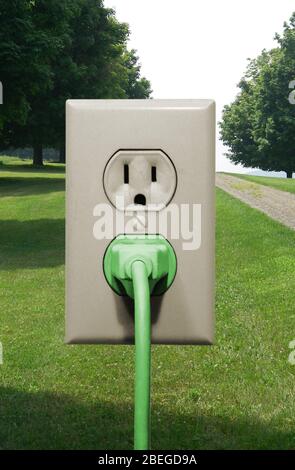 Plug plugged into electricity. Save electricity Stock Photo - Alamy