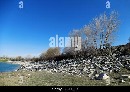 decrease in the water levels of the dams as a result of drought, the ...