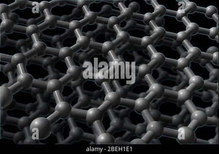 A molecular model of graphite, a mineral composed of stacked layers of ...