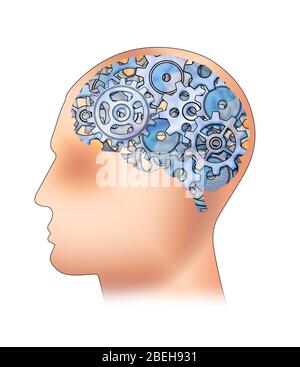 Brain with Cogs, Conceptual Stock Photo - Alamy