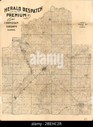 Map of Christian County, Illinois Stock Photo - Alamy