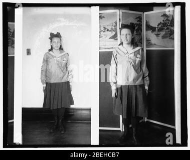 Herald, model dressed school girl Stock Photo - Alamy