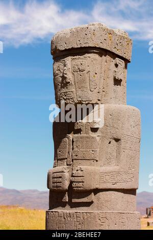 Ponce Monolith, pre-Inca ruins of Tiwanaku, also Tiahuanaco, Unesco ...