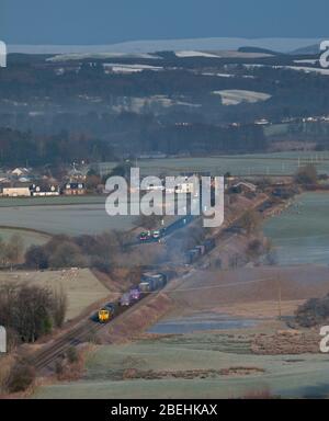 Freightliner class 66 locomotive 66525 passing Blea Moor (north of ...