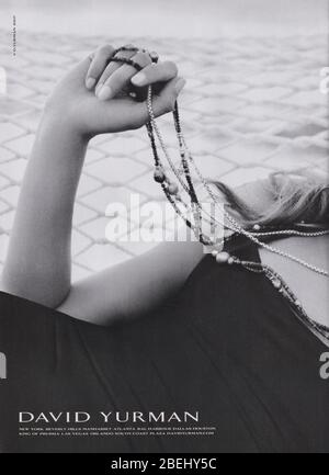 poster advertising David Yurman fashion house with Kate Moss in paper ...