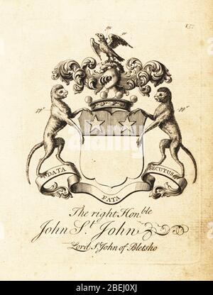 Coat of arms of the Right Honourable John Wallop, Viscount Lymington ...