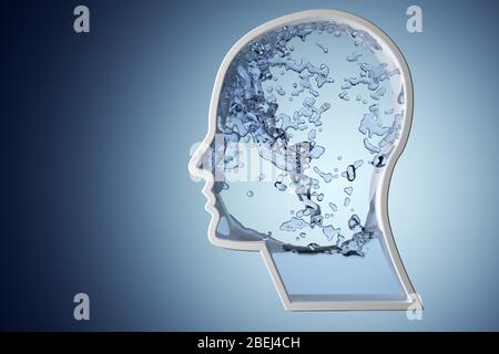 The brain is filled with water.3D illustration Stock Photo - Alamy