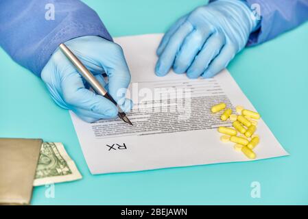 doctor prescribes a prescription concept Stock Photo - Alamy