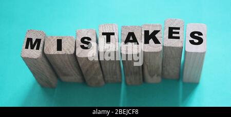MISTAKES word made with building blocks. Business startup or medical ...