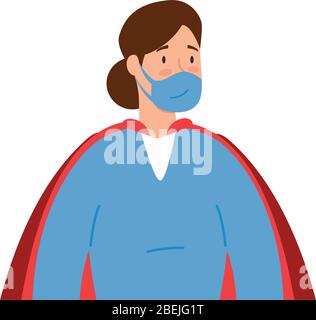 super female paramedic with hero cloak and first aid kit Stock Vector ...