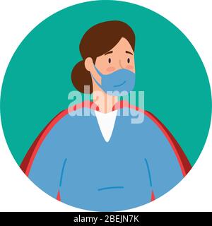 super female paramedic with hero cloak and first aid kit Stock Vector ...