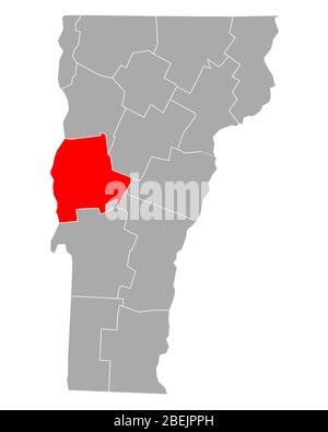 Map of Addison County, Vermont Stock Photo - Alamy