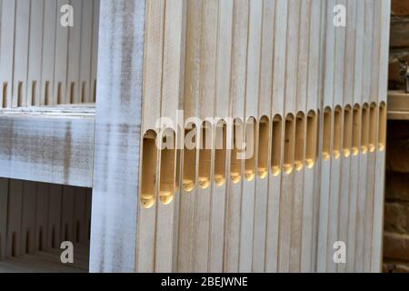 Joinery. Stacked door leafs. Wood door manufacturing process ...