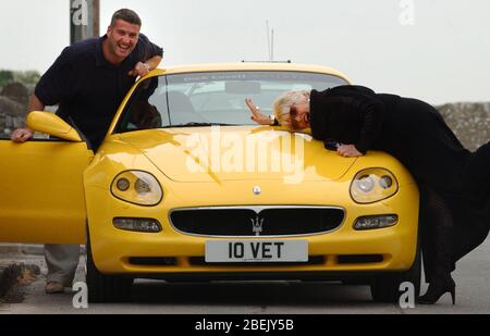 Jenny Ogwen and her son Rhodri Williams enjoy a day out in style in a ...