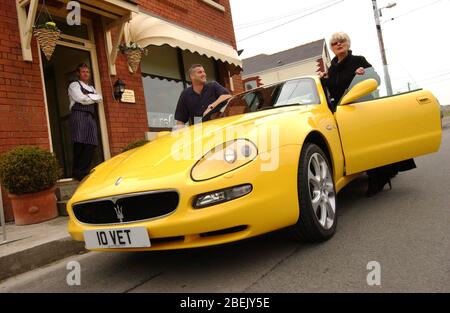 Jenny Ogwen and her son Rhodri Williams enjoy a day out in style in a ...