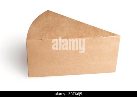 Triangle kraft paper box mockup isolated on white background. Flat lay ...