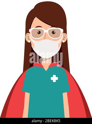 super female paramedic with hero cloak and first aid kit Stock Vector ...