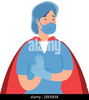 super female paramedic with hero cloak and first aid kit Stock Vector ...
