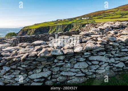 Dunbeg Fort, an Iron-age promontory fort on the Slea Head Drive, Dingle ...