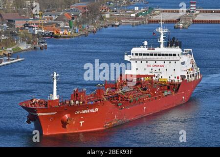 Chemical / Oil Products Tanker SLOMAN HERA at the Kiel Fjord Stock ...
