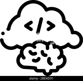 brain cloud separation icon vector outline illustration Stock Vector ...