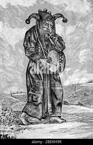 Jester Playing Flute Stock Photo - Alamy