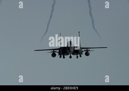 A USAF McDonnell F15 Eagle during Gulf war in Saudi Arabia Stock Photo ...