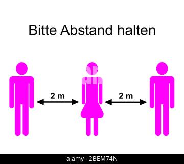 Safety distance between people, symbolic representation in an ...