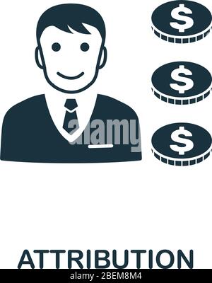 Attribution icon from affiliate marketing collection. Simple line ...