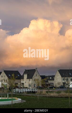 View of street near building with beauty of vagitaion outside Stock ...