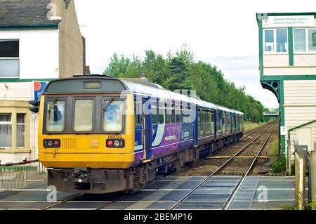 Bamber Bridge signal box and level crossing on British Rail Preston to ...