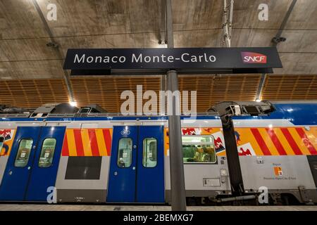 Monaco Monte-Carlo railway station in Monte Carlo, Monaco, Europe Stock ...