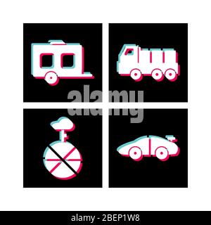 Icon Set Of Transport For Personal And Commercial Use Stock Photo - Alamy