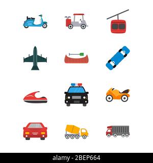 Icon Set Of Transport For Personal And Commercial Use Stock Photo - Alamy