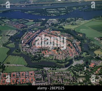 Aerial View on the Town of Brielle, also known as Den Briel, in South ...