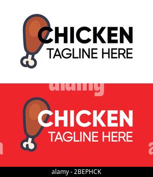 Fried chicken logo template vector illustration, flat design chicken ...