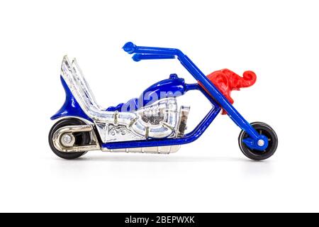 Model of blue jumbo jet, side view Stock Photo - Alamy