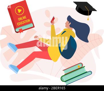smartphone technology with video book to study Stock Vector Image & Art ...