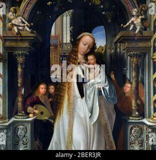 Painting of The Virgin And Child With Angels by Quentin Massys dated 1500 Stock Photo: 209096591 ...