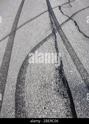 car tyre skid marks on road track Stock Photo: 37336971 - Alamy
