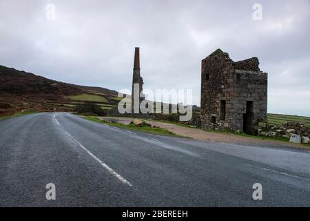 Botallack Mine and Count House Car Park, Cornwall England UK Stock ...