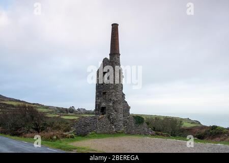 Botallack Mine and Count House Car Park, Cornwall England UK Stock ...